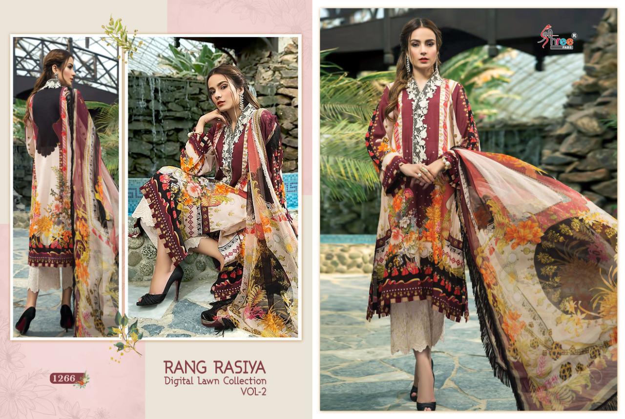 Shree Fab Rang Rasiya Digital Lawn Collection Vol 2 Jam Cotton Pakistani Suit Concept