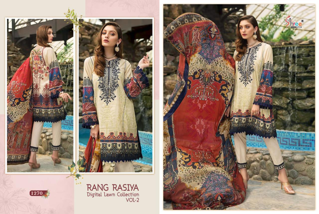 Shree Fab Rang Rasiya Digital Lawn Collection Vol 2 Jam Cotton Pakistani Suit Concept