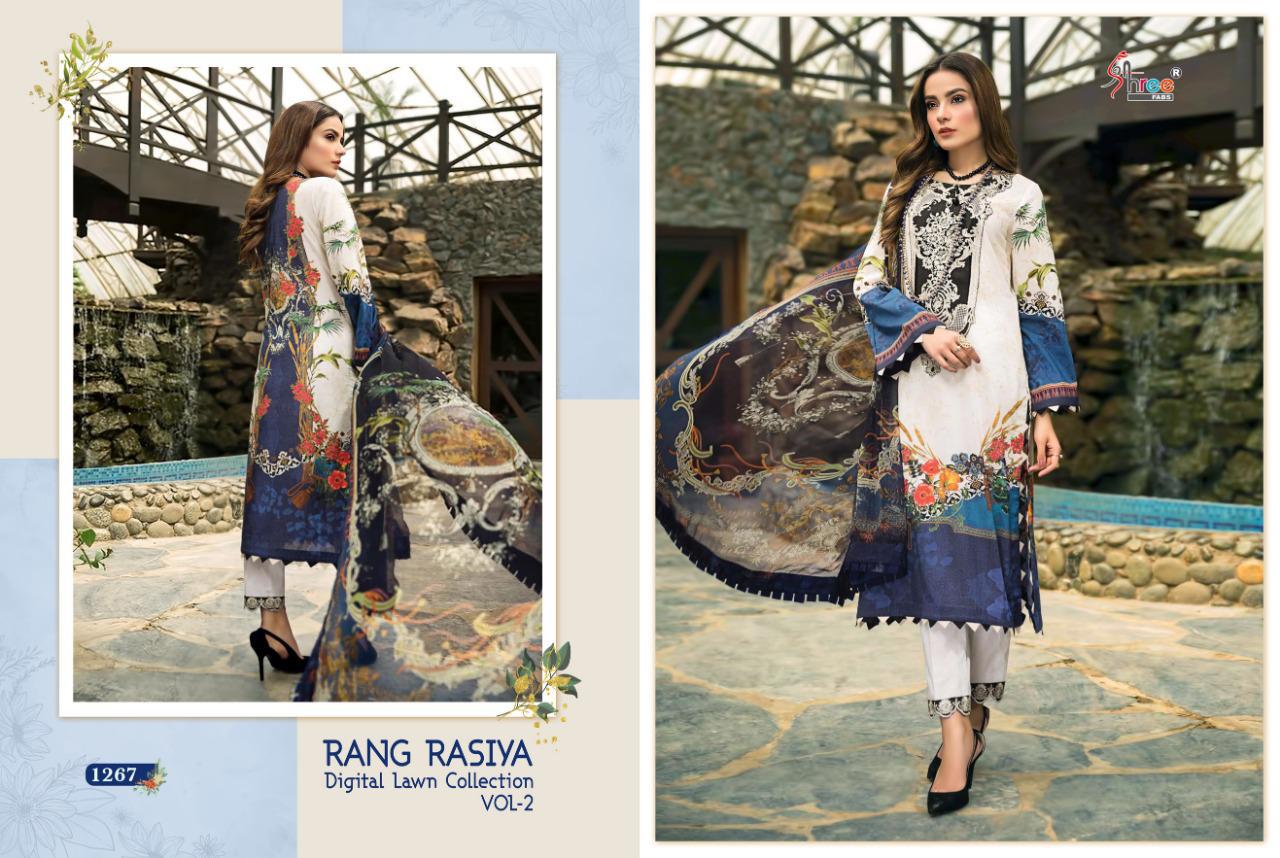 Shree Fab Rang Rasiya Digital Lawn Collection Vol 2 Jam Cotton Pakistani Suit Concept