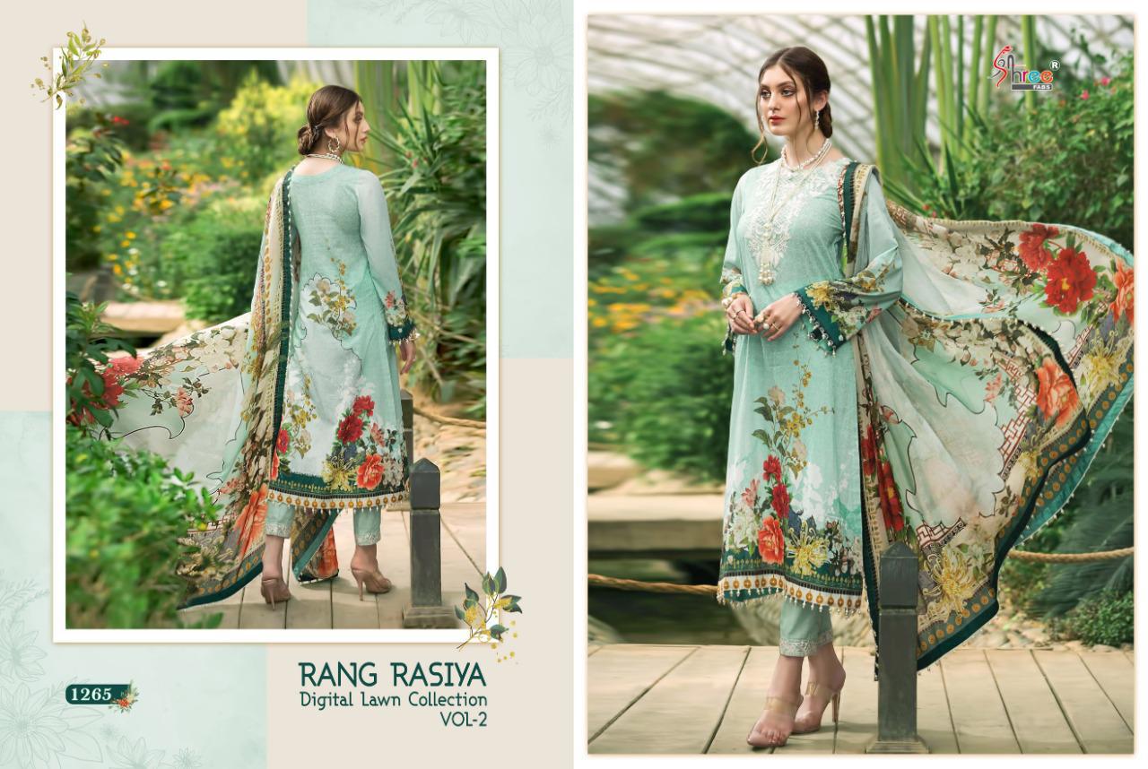 Shree Fab Rang Rasiya Digital Lawn Collection Vol 2 Jam Cotton Pakistani Suit Concept