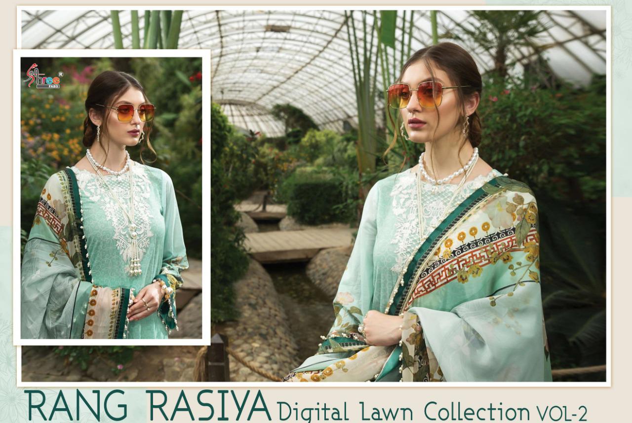Shree Fab Rang Rasiya Digital Lawn Collection Vol 2 Jam Cotton Pakistani Suit Concept