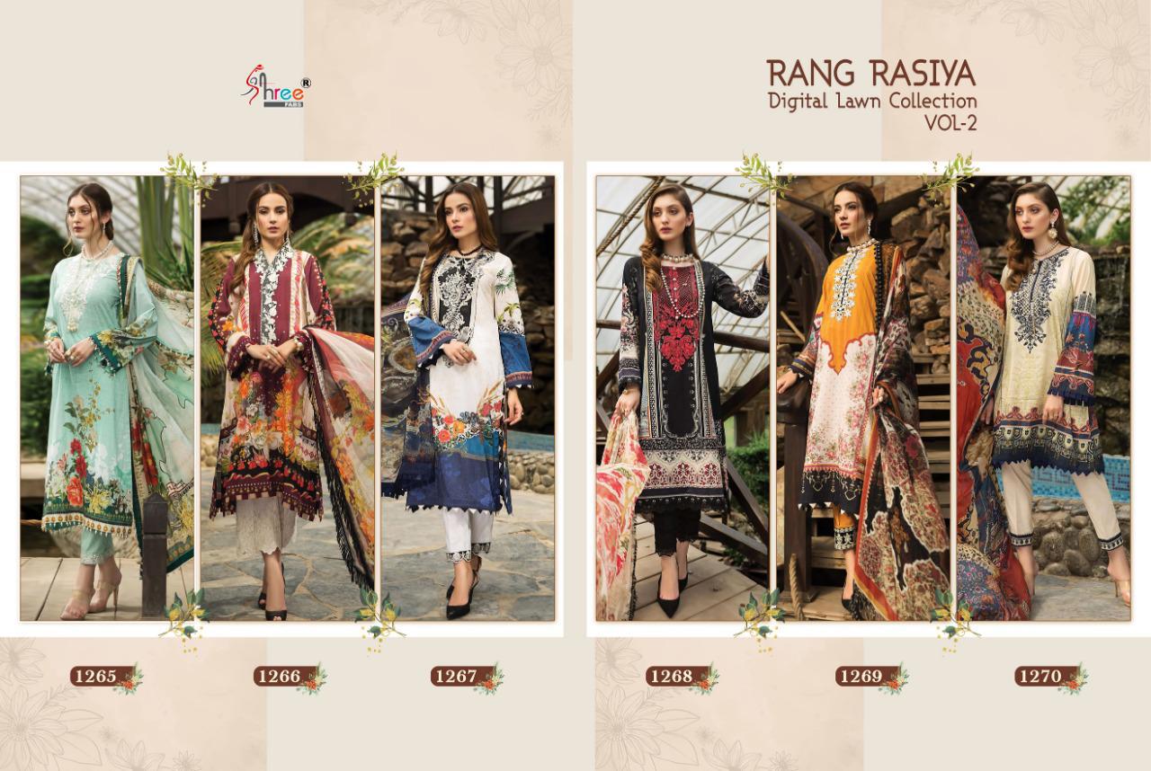 Shree Fab Rang Rasiya Digital Lawn Collection Vol 2 Jam Cotton Pakistani Suit Concept