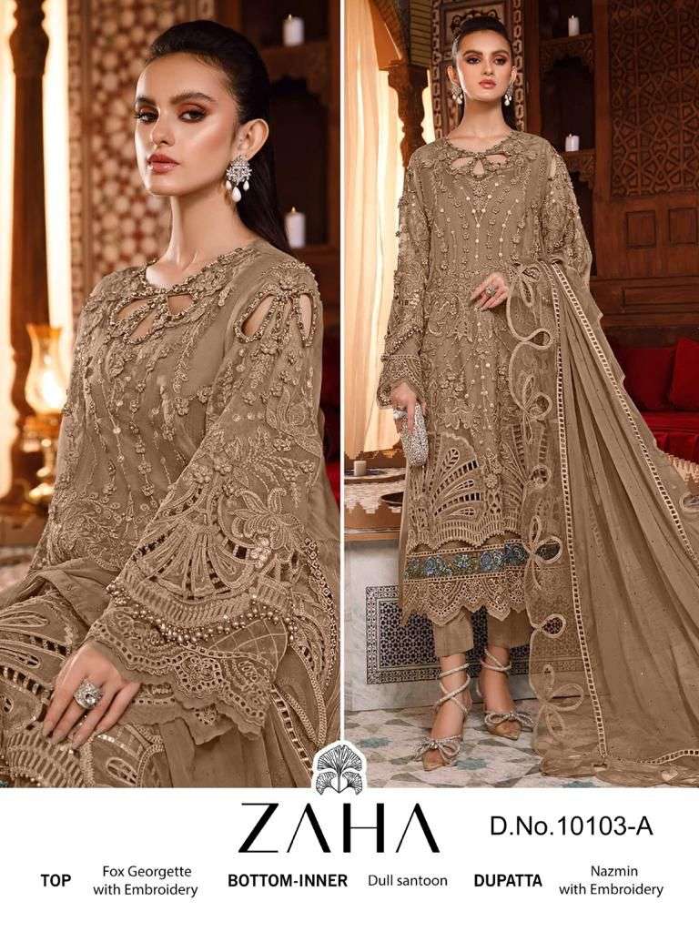 habeeba vol 1 by zaha georgette work pakistani dresses