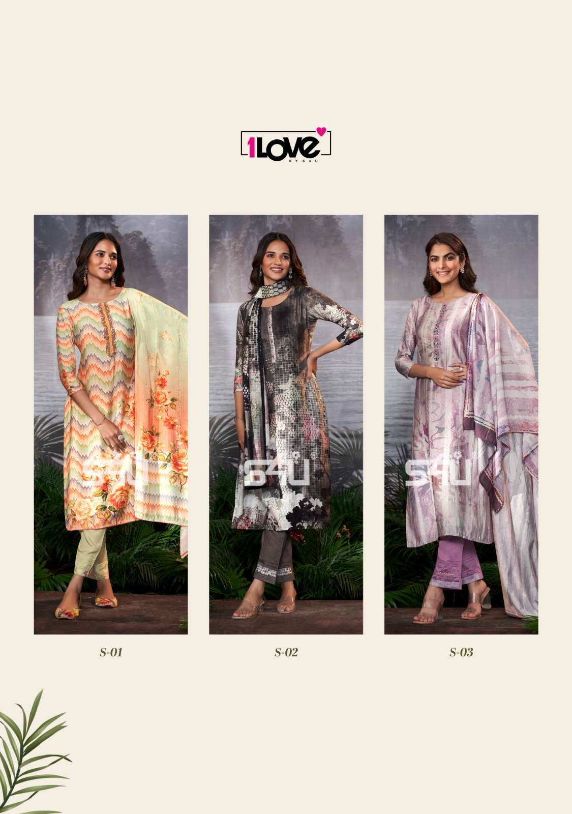 1love sunshine vol 3 by s4u beautiful digital prints along with delightful Handwork 3 psc sets