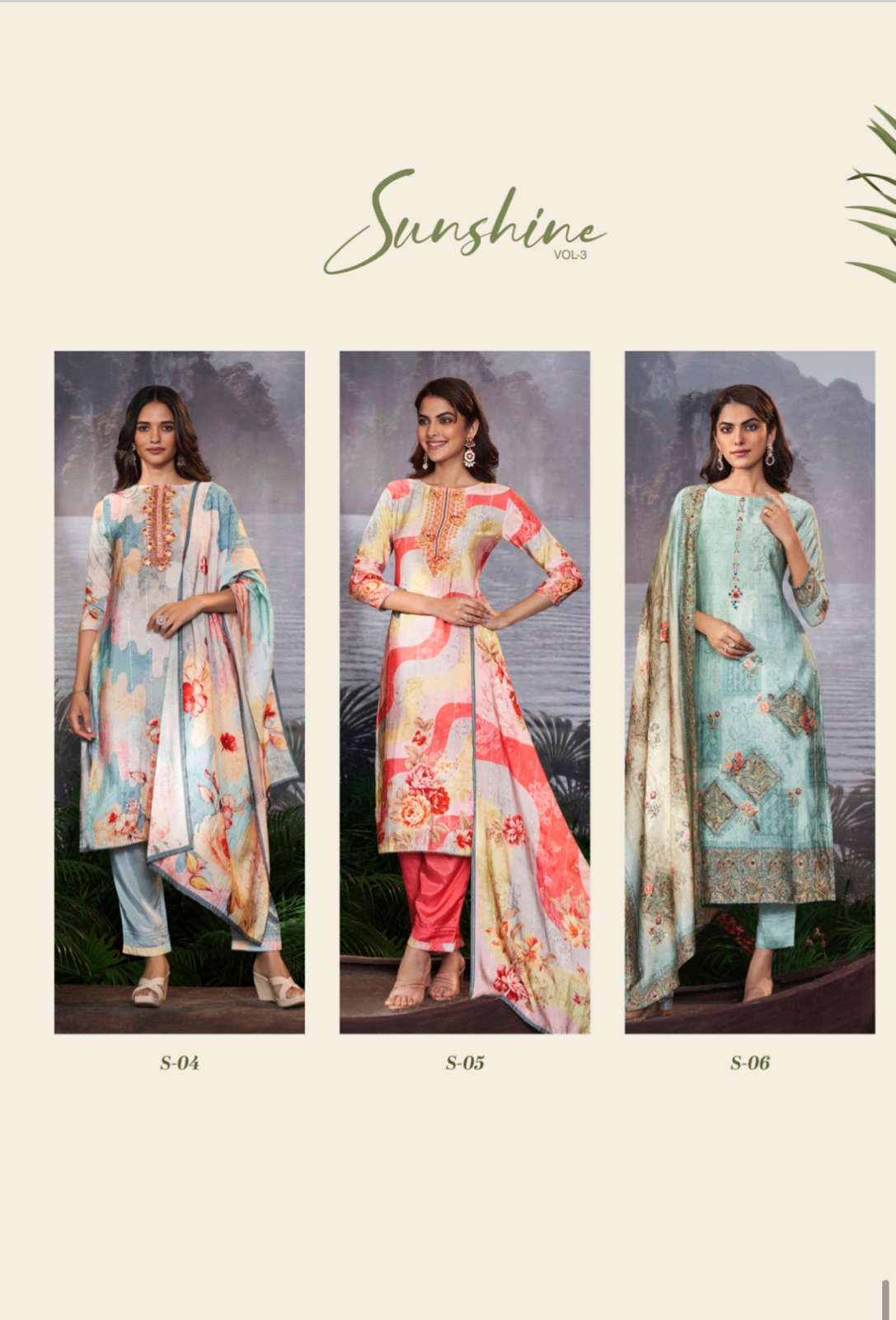 1love sunshine vol 3 by s4u beautiful digital prints along with delightful Handwork 3 psc sets